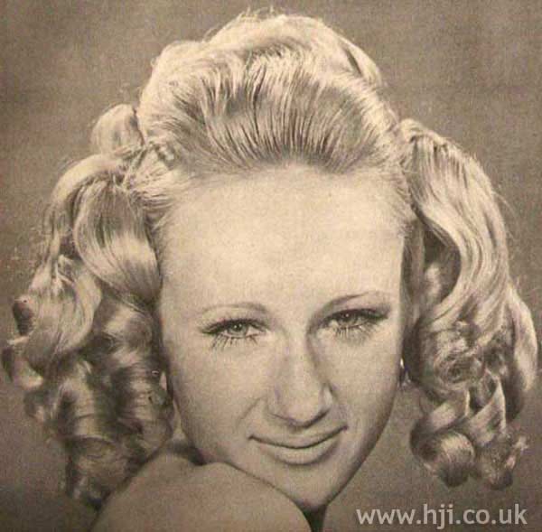 1970s ringlet updo hairstyle
