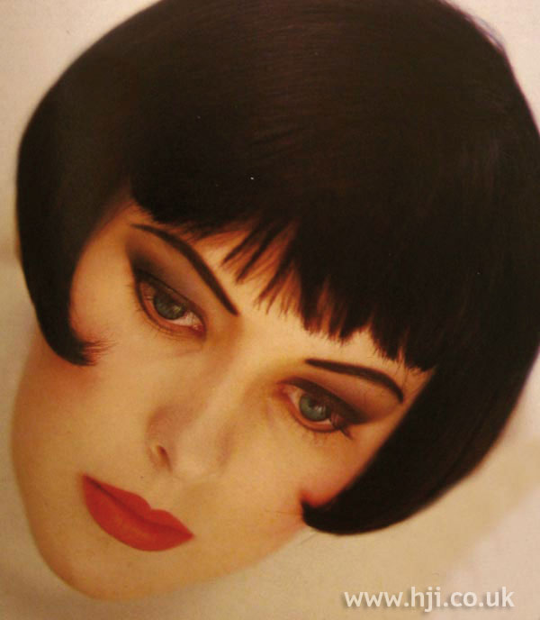 1986 black bob hairstyle