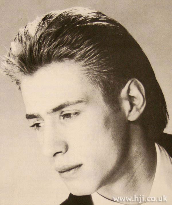 1986 men brushed back hairstyle