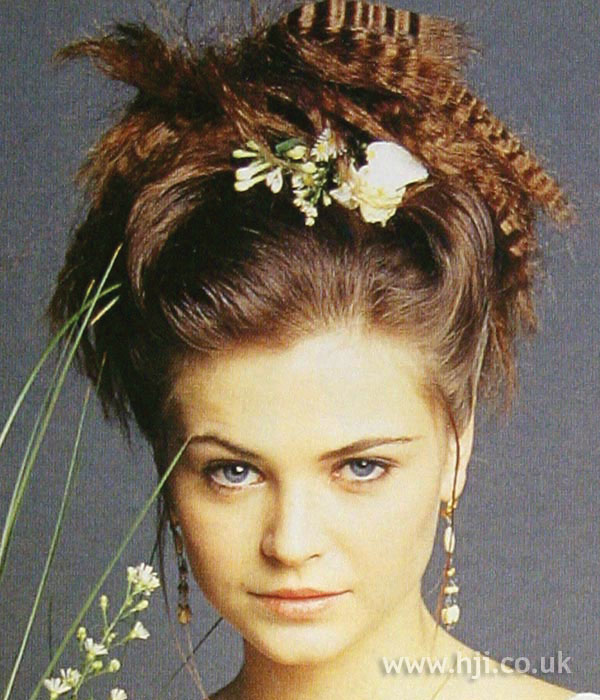 1990s crimped bridal updo