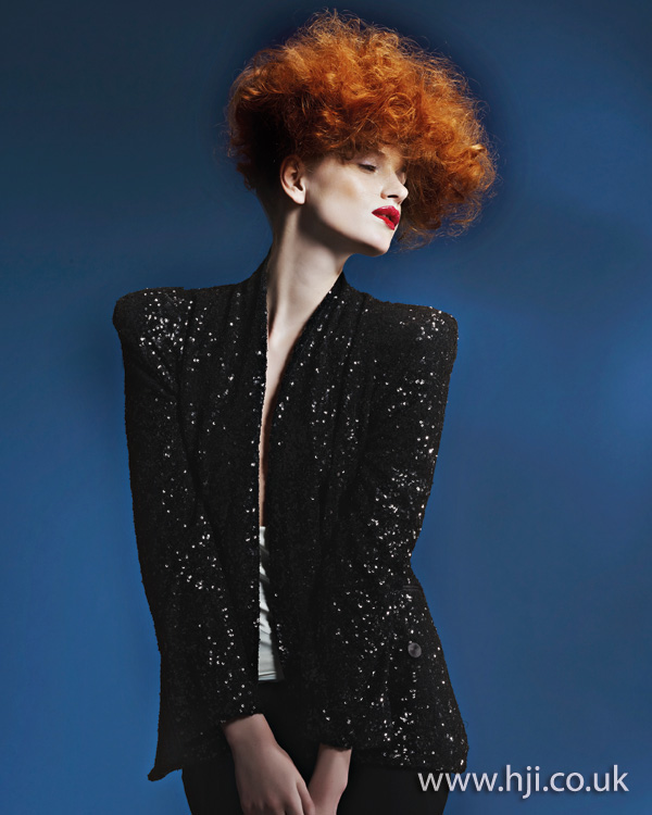 2011 red afro hairstyle