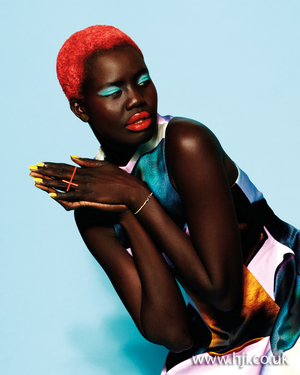 2012 red afro hairstyle