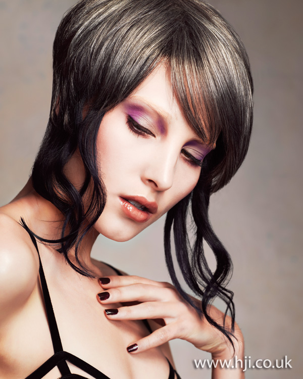 Blonde bob with exposed ears and high fringe