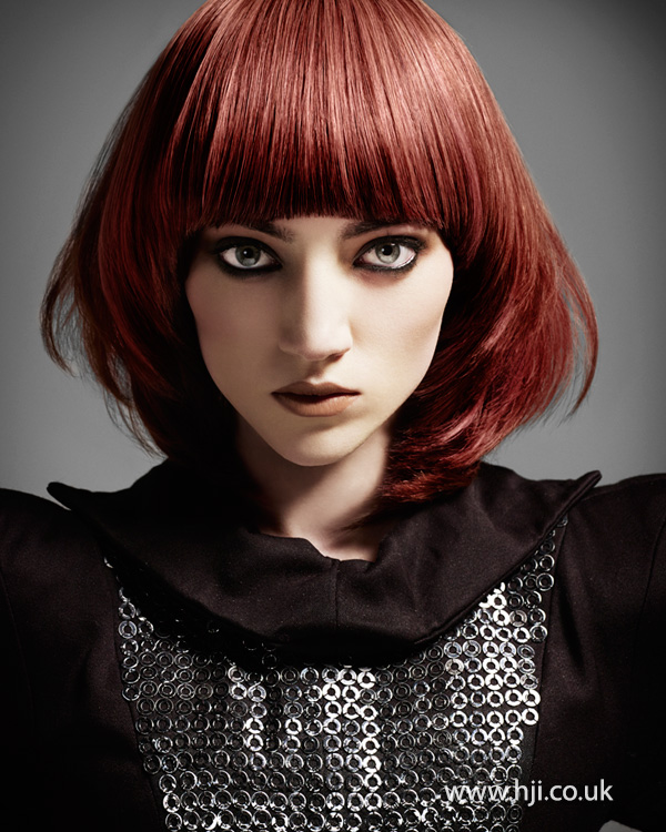 2014 red smooth bob full fringe