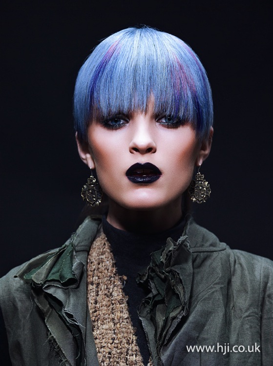 Sharp bob with creatively coloured fringe