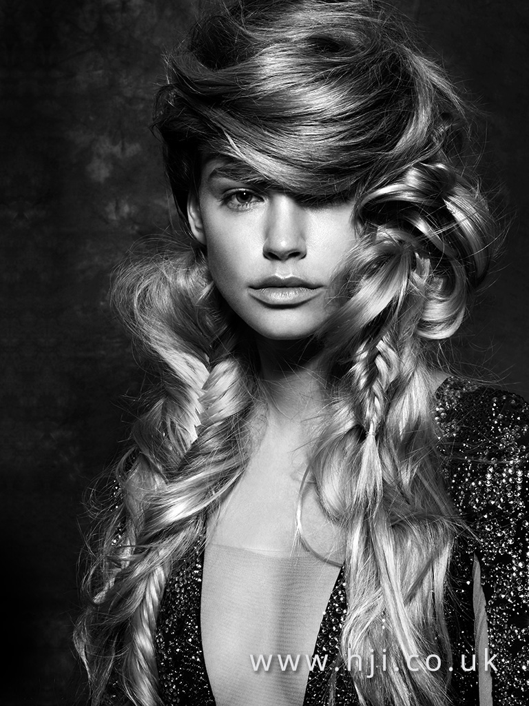 2016 Very long blonde fishtail braids with voluminous crown and tie ...