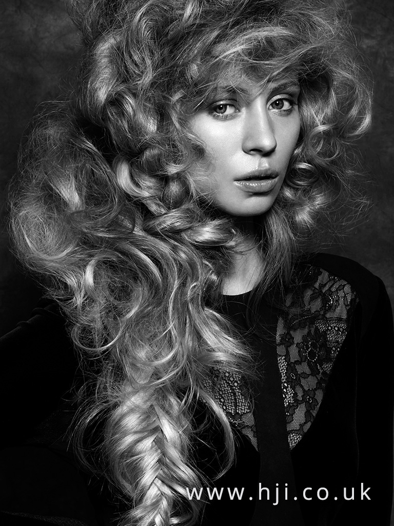 2016 Very long voluminous curled style with fishtail braid and high ...
