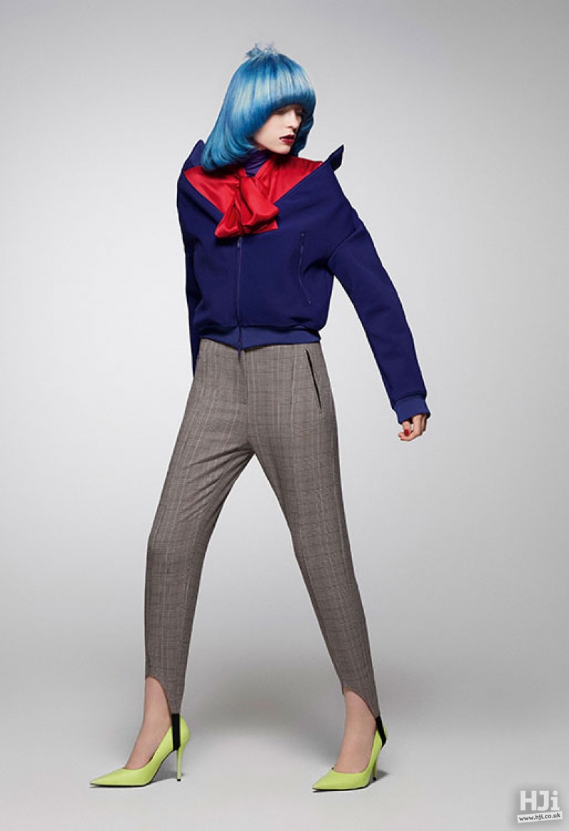 Full texture blue bob