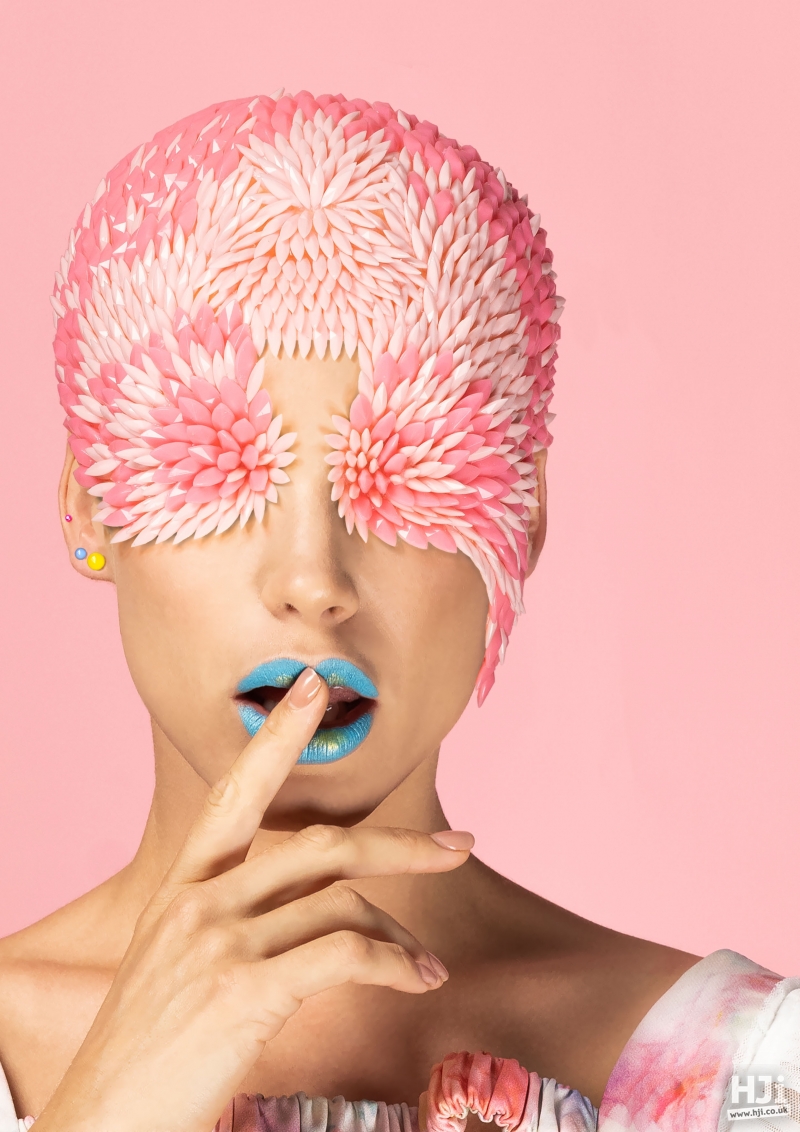 Avant-garde textured spiky hair art