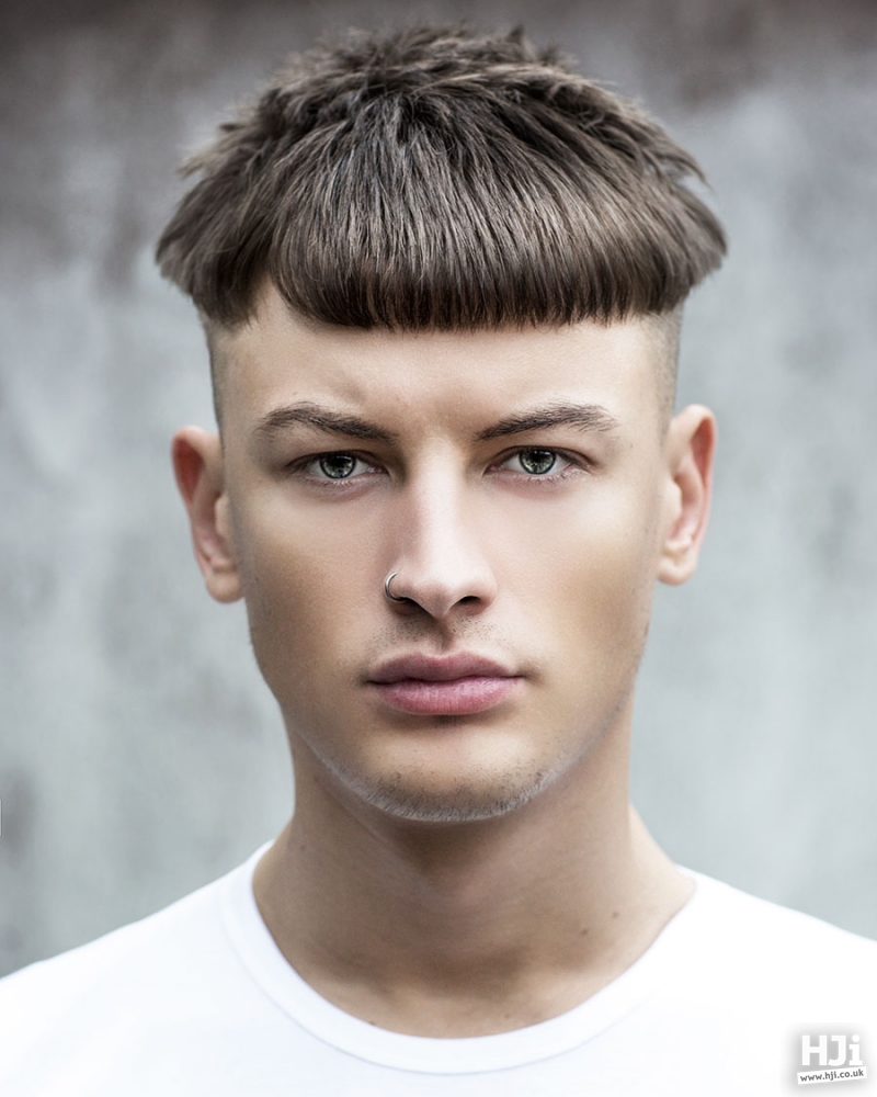 Skin fade brunette hairstyle