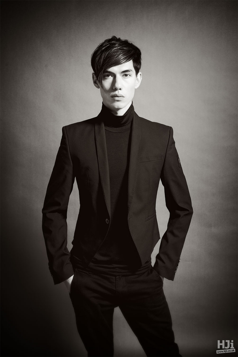 Sleek deep side parting men hairstyle