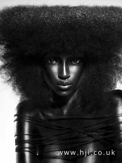 Oversized flat-top afro hairstyle